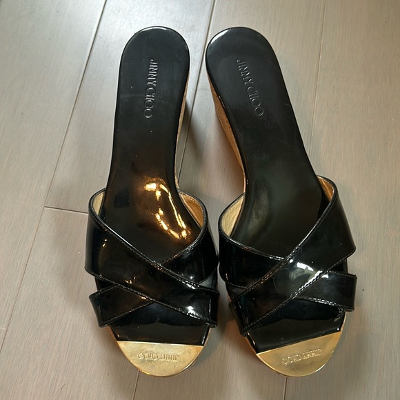 Shoes | Jimmy Choo Black Sandalsslidesbarely Worn | Poshmark
